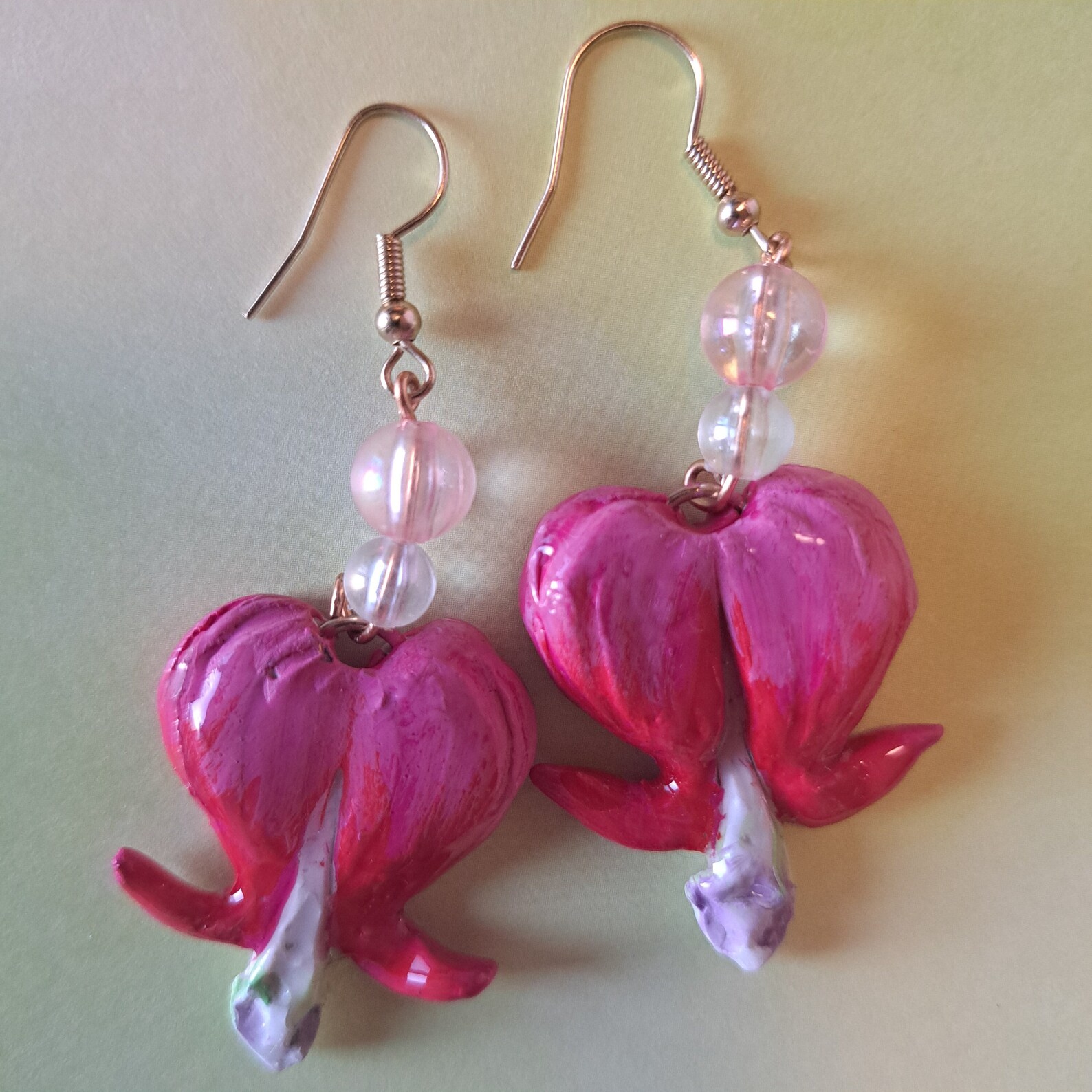 Handmade Bleeding Heart Springtime Earrings, Polymer Clay Floral ...