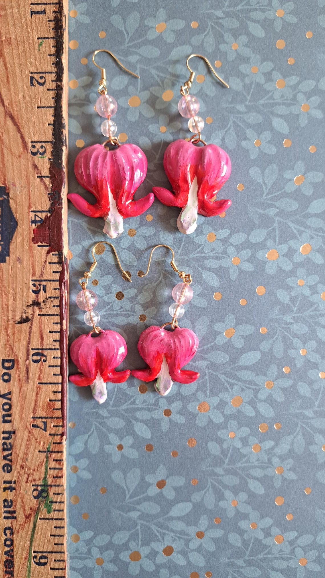Handmade Bleeding Heart Springtime Earrings, Polymer Clay Floral ...