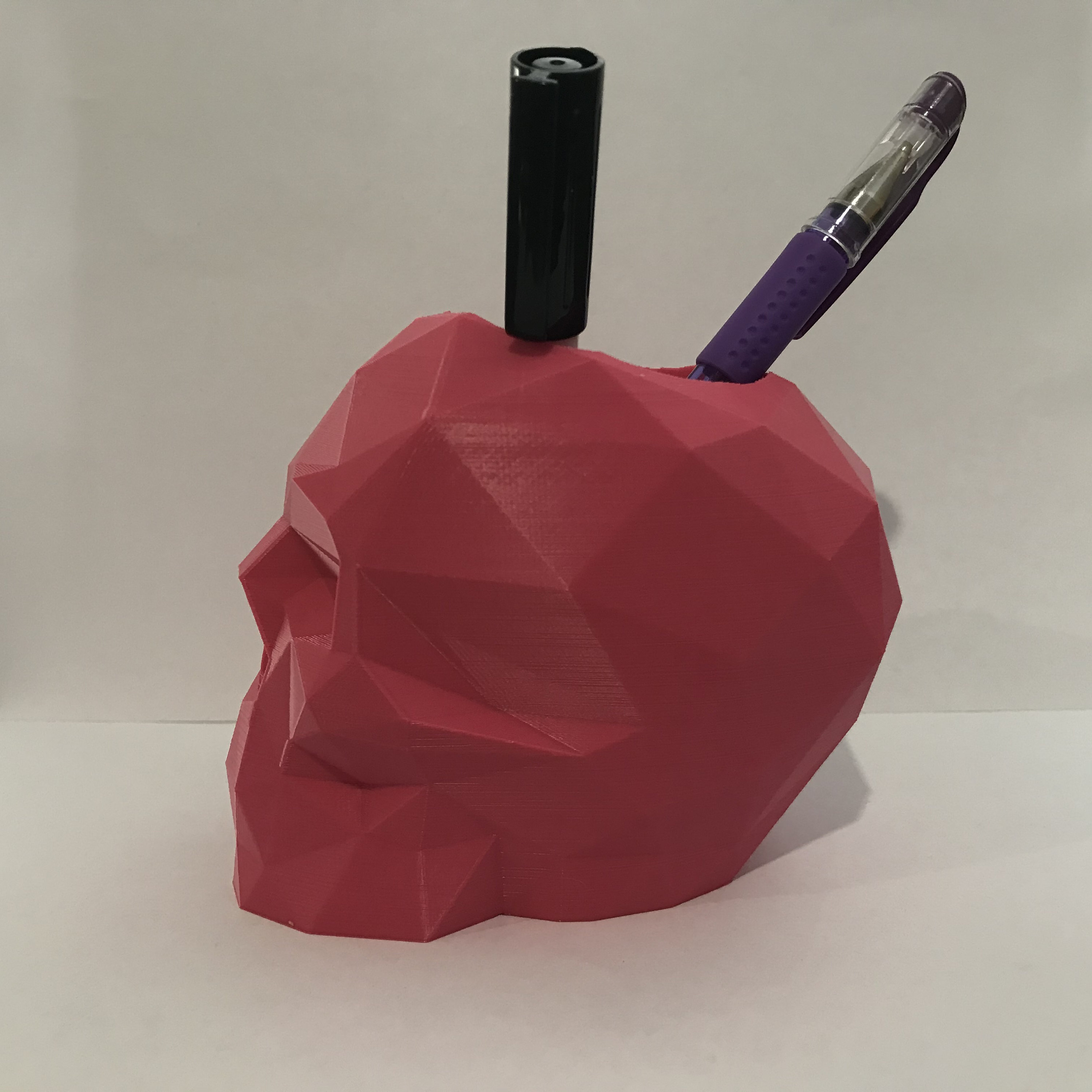 Skull Pen Holder Low-poly Style 3D Printed - Etsy