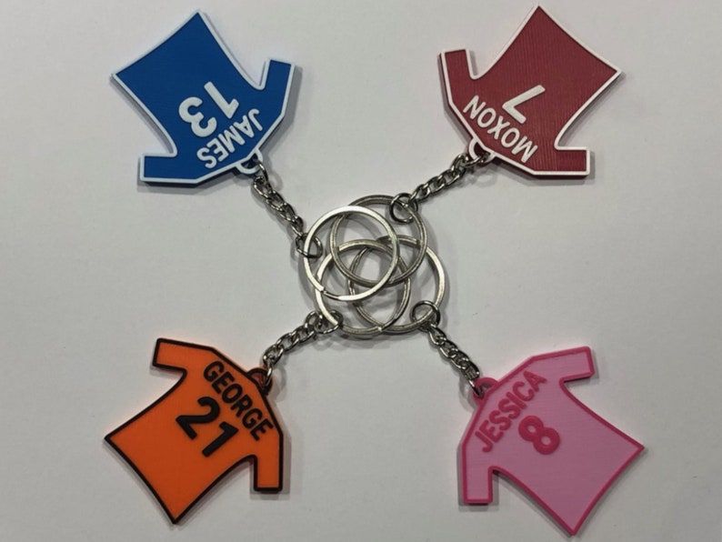 Personalised Jersey Key Ring - 3D Printed - Etsy