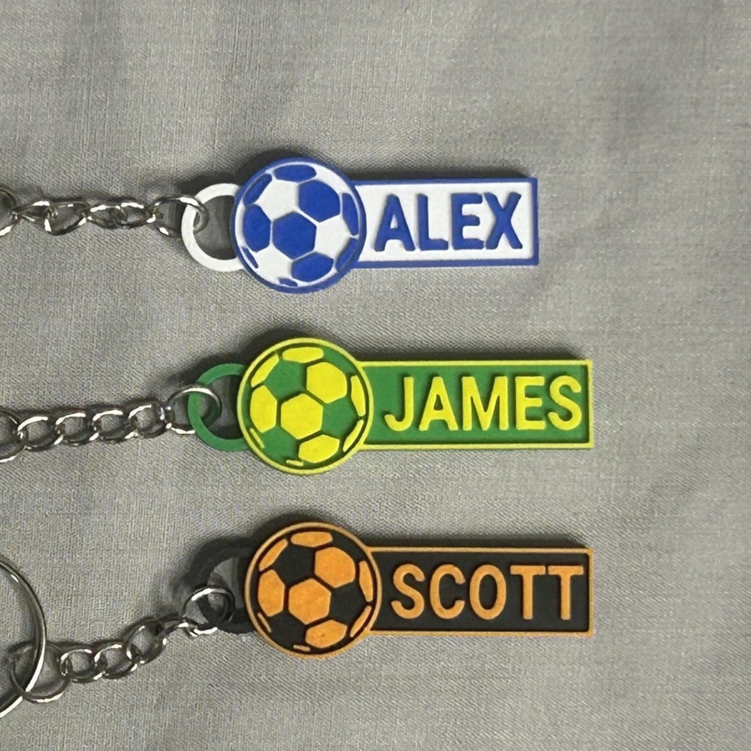 Personalised Soccer / Football Key Ring - 3D Printed - Etsy