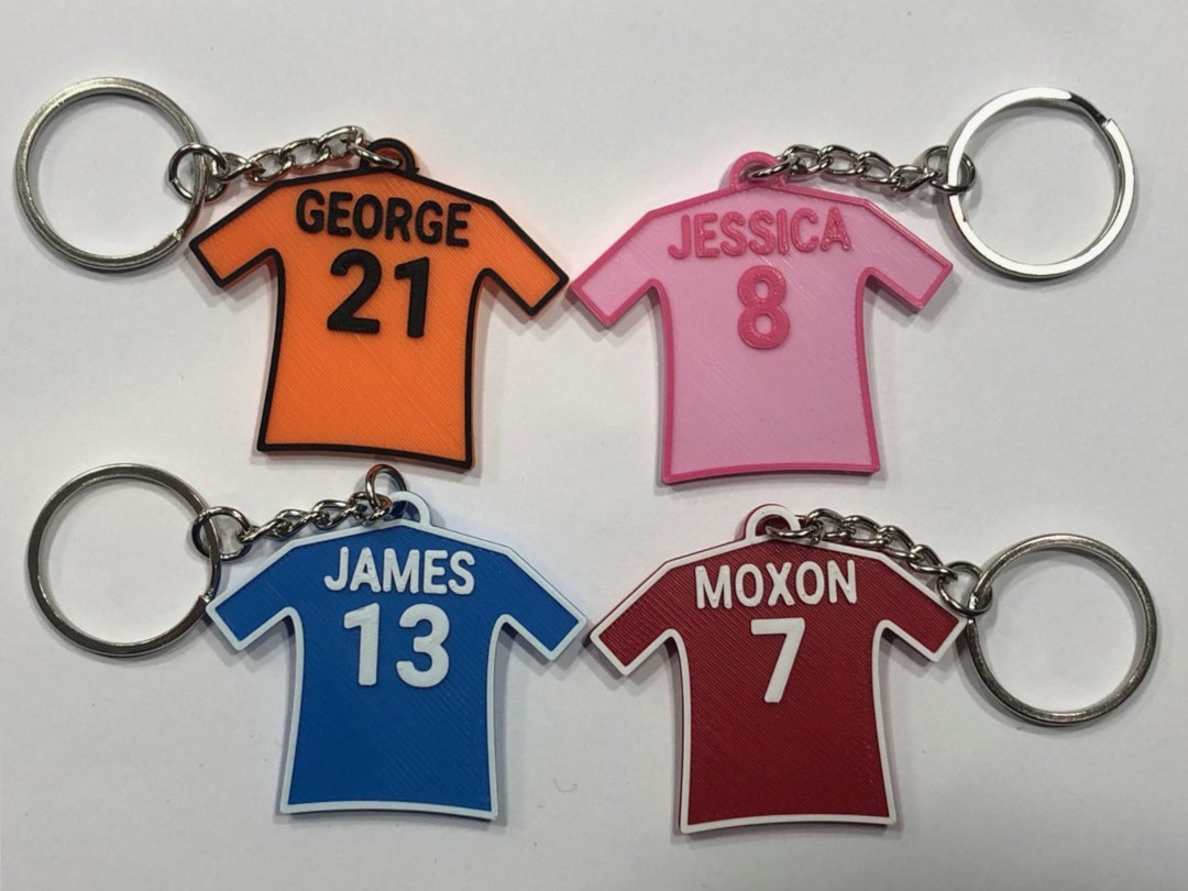 Personalised Jersey Key Ring - 3D Printed - Etsy