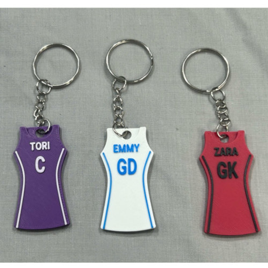 Personalised Netball Jersey Key Ring - 3D Printed - Etsy Australia