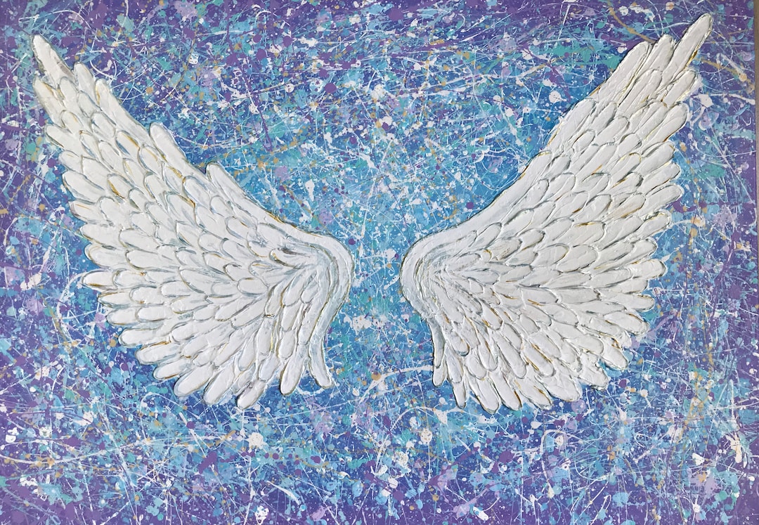3D Angel Wings Painting: Iridescent Abstract Expressionism - Etsy