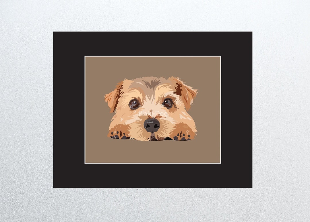 Terrier Dog Art Print: Dog Portrait Matted 14" X 11" - Etsy