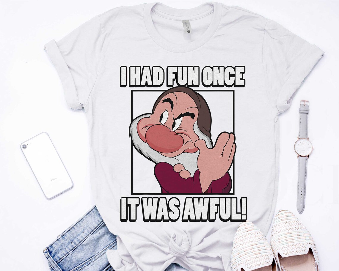 Disney Snow White Grumpy I Had Fun Once It Was Awful Poster Etsy