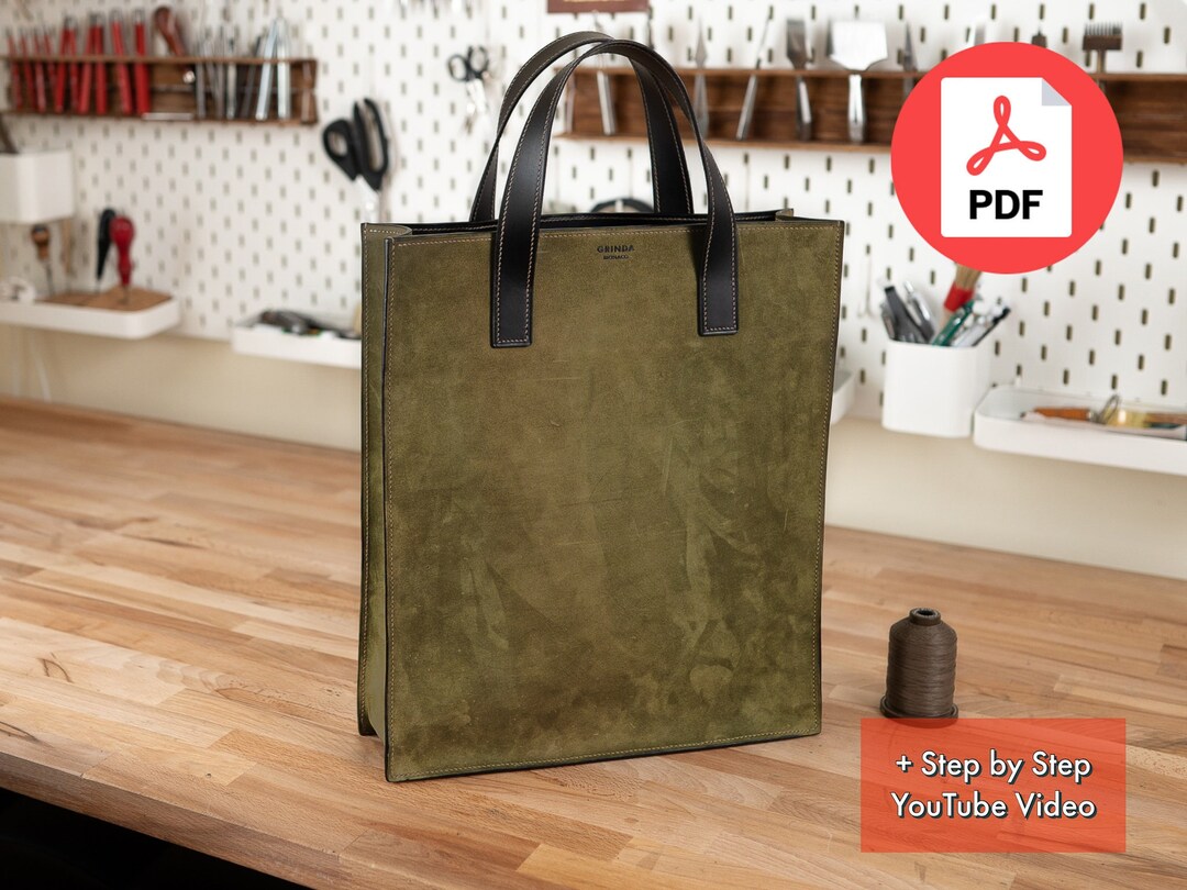 Leather Bag Pattern PDF Pattern Tote Bag with Step by Step Video Guide ...