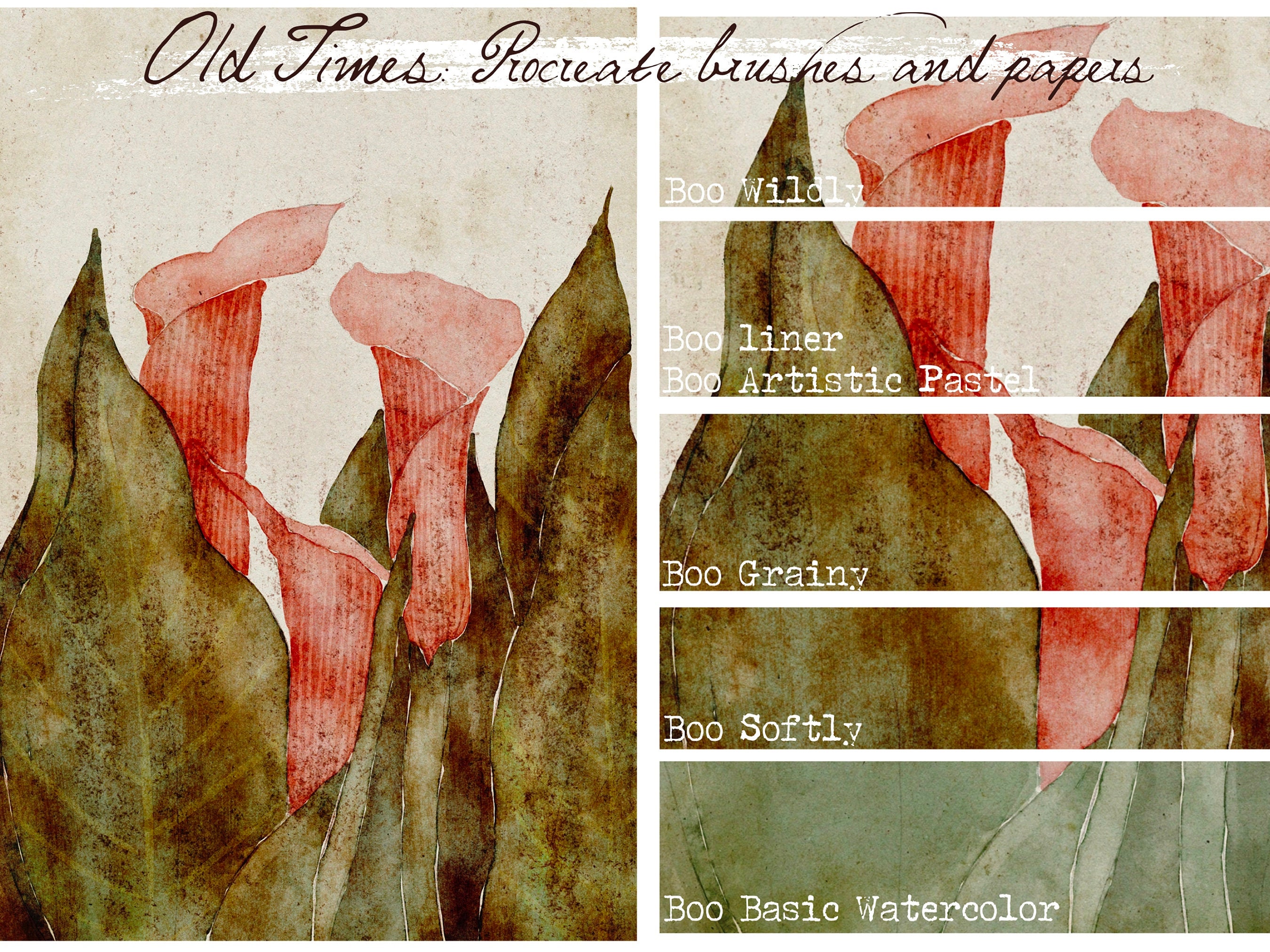Old Times - Procreate Brushes, Vintage Brushset, Old Vintage Paper ...