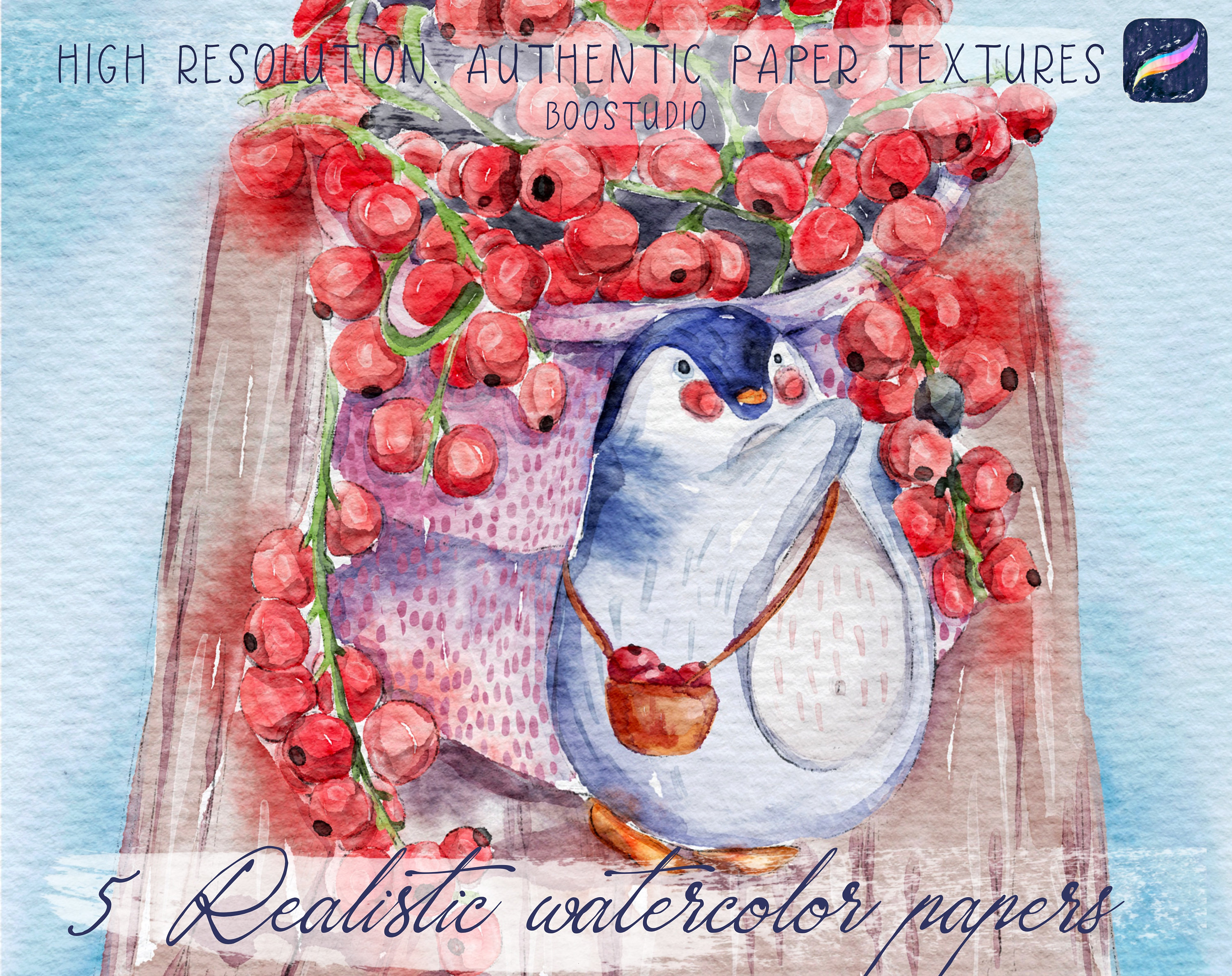 5 Procreate Watercolor Papers - Watercolor Paper Texture - Realistic ...