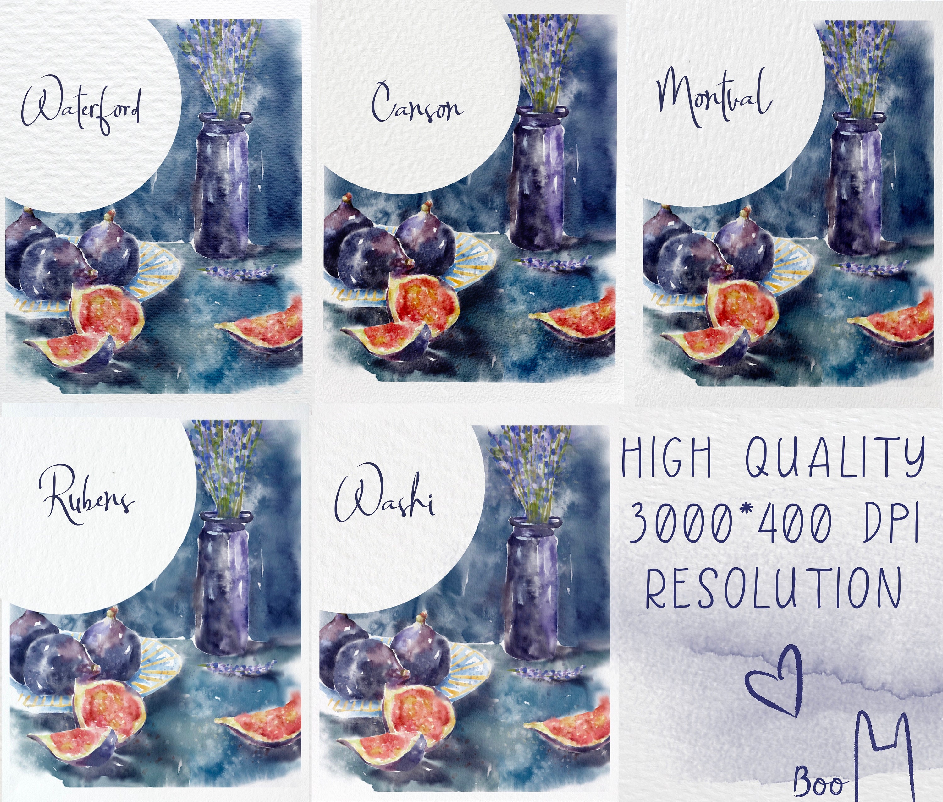 5 Procreate Watercolor Papers Watercolor paper texture | Etsy