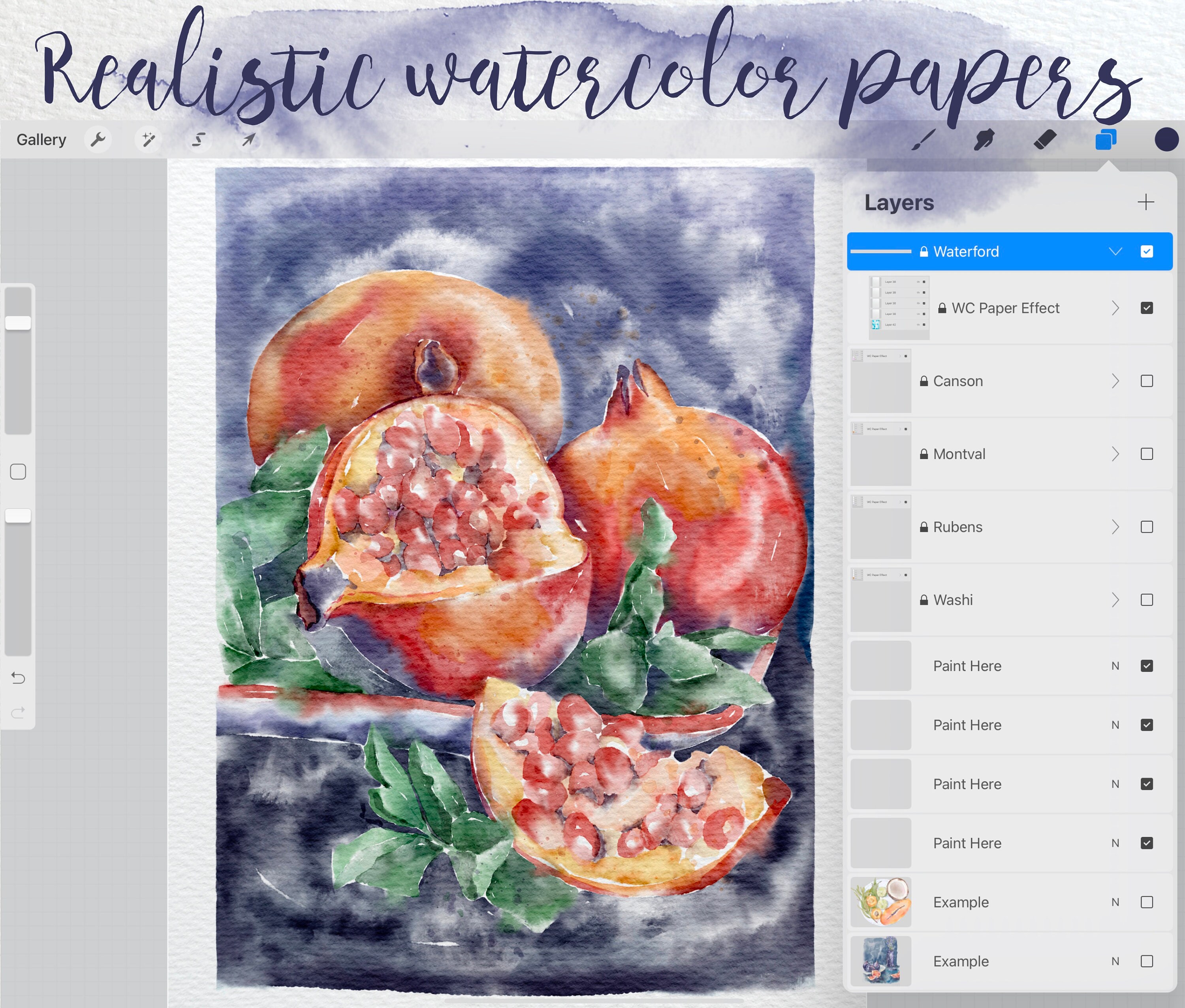 5 Procreate Watercolor Papers Watercolor paper texture | Etsy