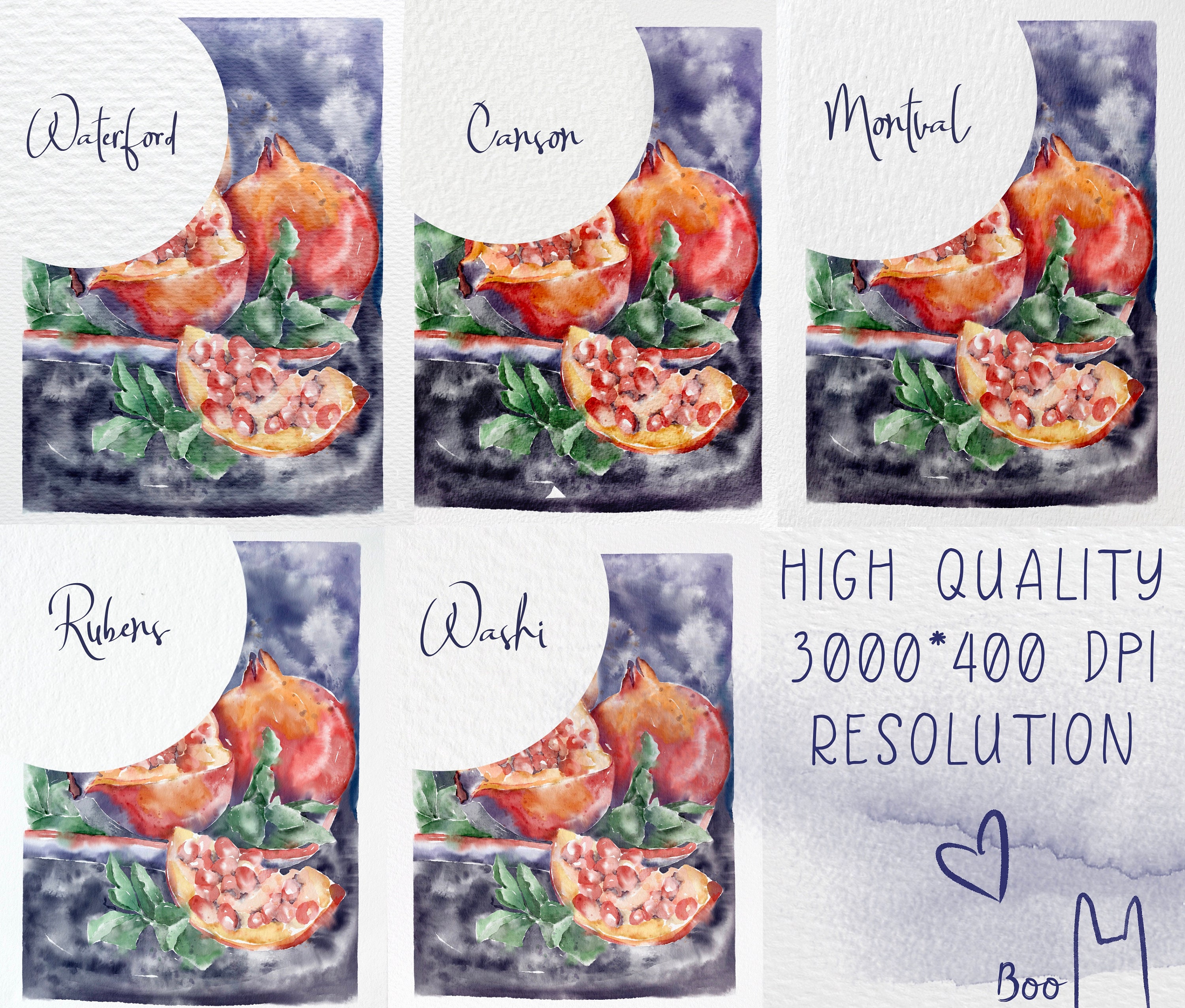 5 Procreate Watercolor Papers Watercolor paper texture | Etsy