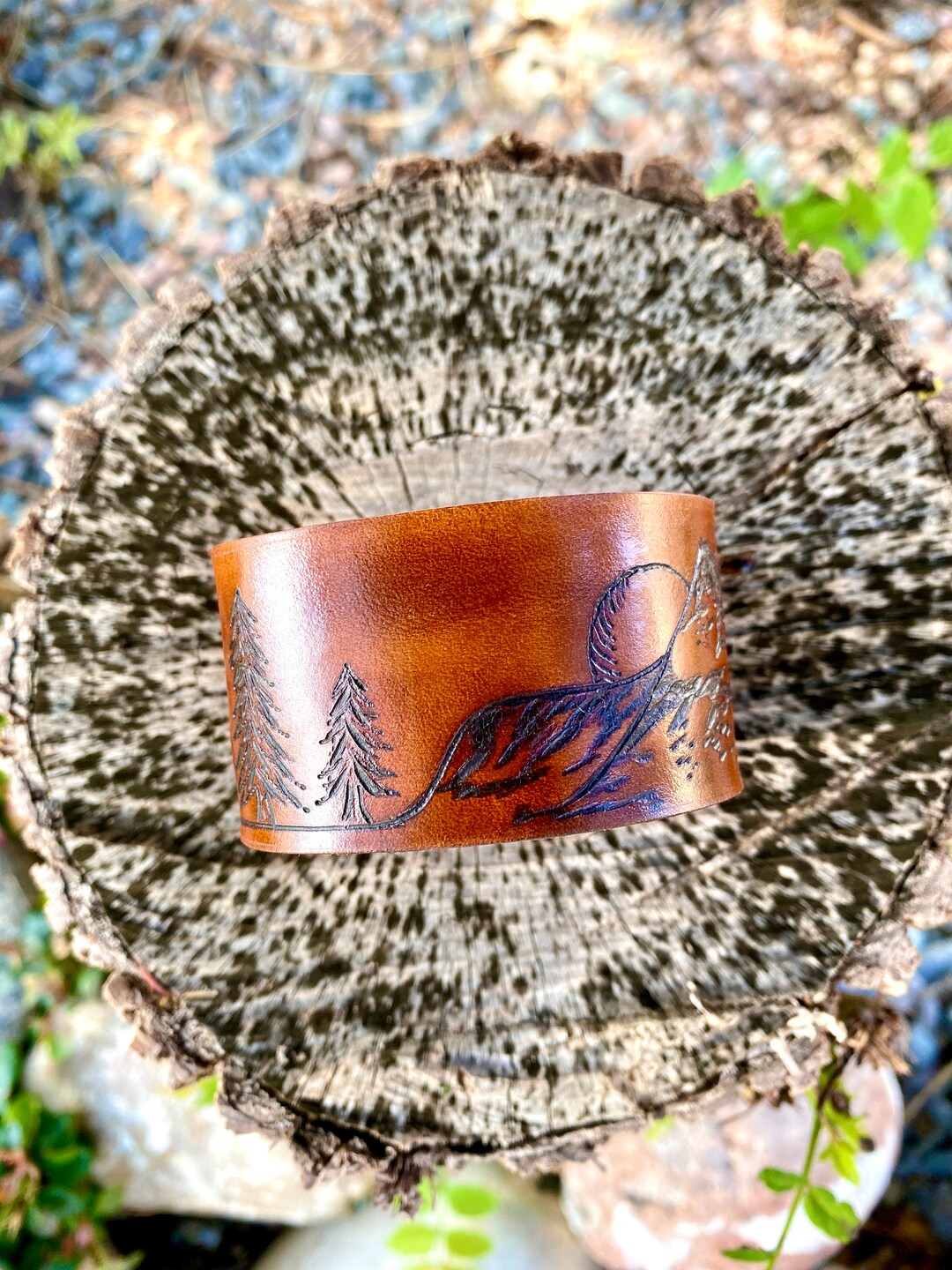 Leather Bracelet, Mountain Bracelet, Gifts for Outdoor Lover, Gifts for ...