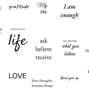 Vision Board Printable | Inspirational Quotes & Words | Vision Board ...