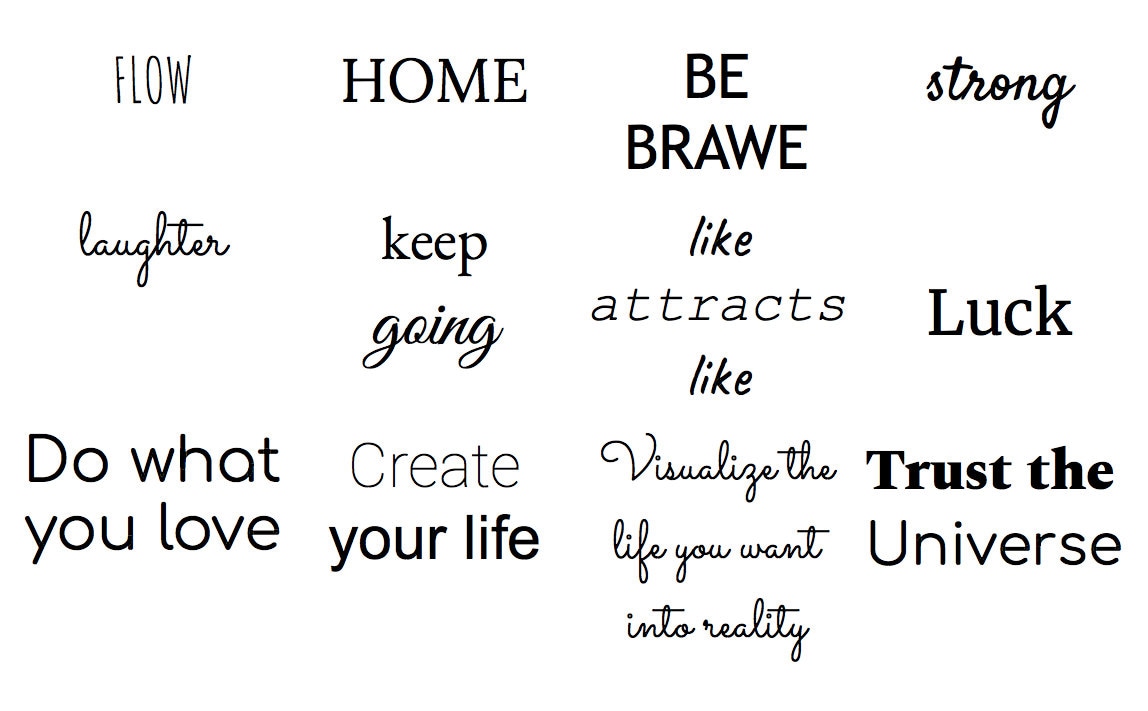 Vision Board Printable | Inspirational Quotes & Words | Vision Board ...