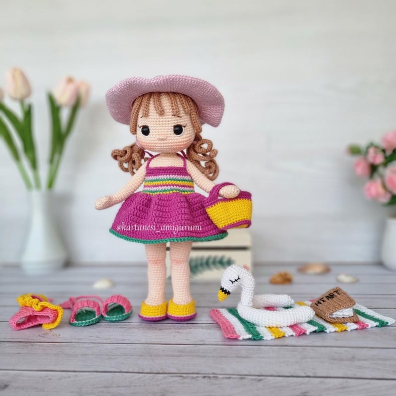 Ruby Crochet Doll Pattern: Summer Beach Amigurumi (PDF in 6 Languages ...