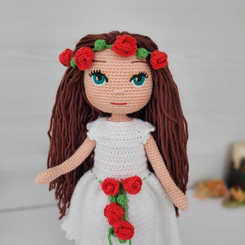 Crochet Doll Pattern: Yasemin Doll With Rose Costume (PDF) - Etsy