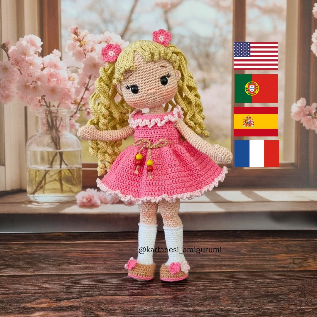 Sofia Crochet Doll Pattern, Amigurumi Doll Pattern, Amigurumi Tutorial, English, Português ...