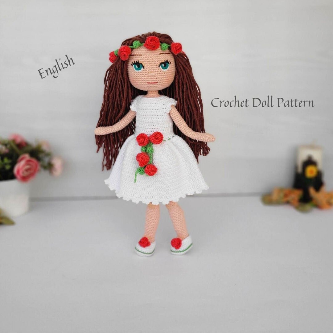 Crochet Doll Pattern: Yasemin Doll With Rose Costume (PDF) - Etsy