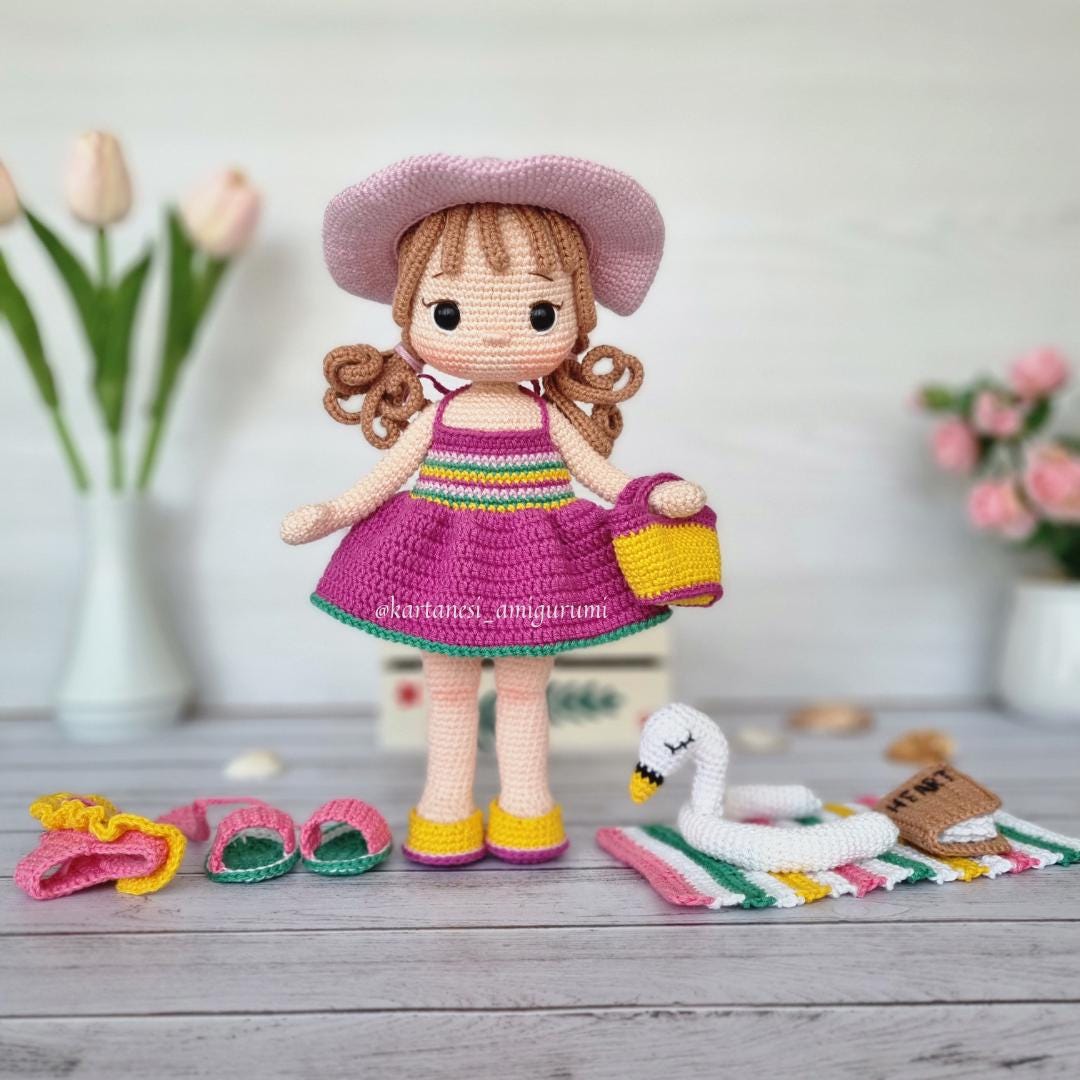 Ruby Crochet Doll Pattern, Amigurumi Doll Pattern, Summer Doll Pattern ...