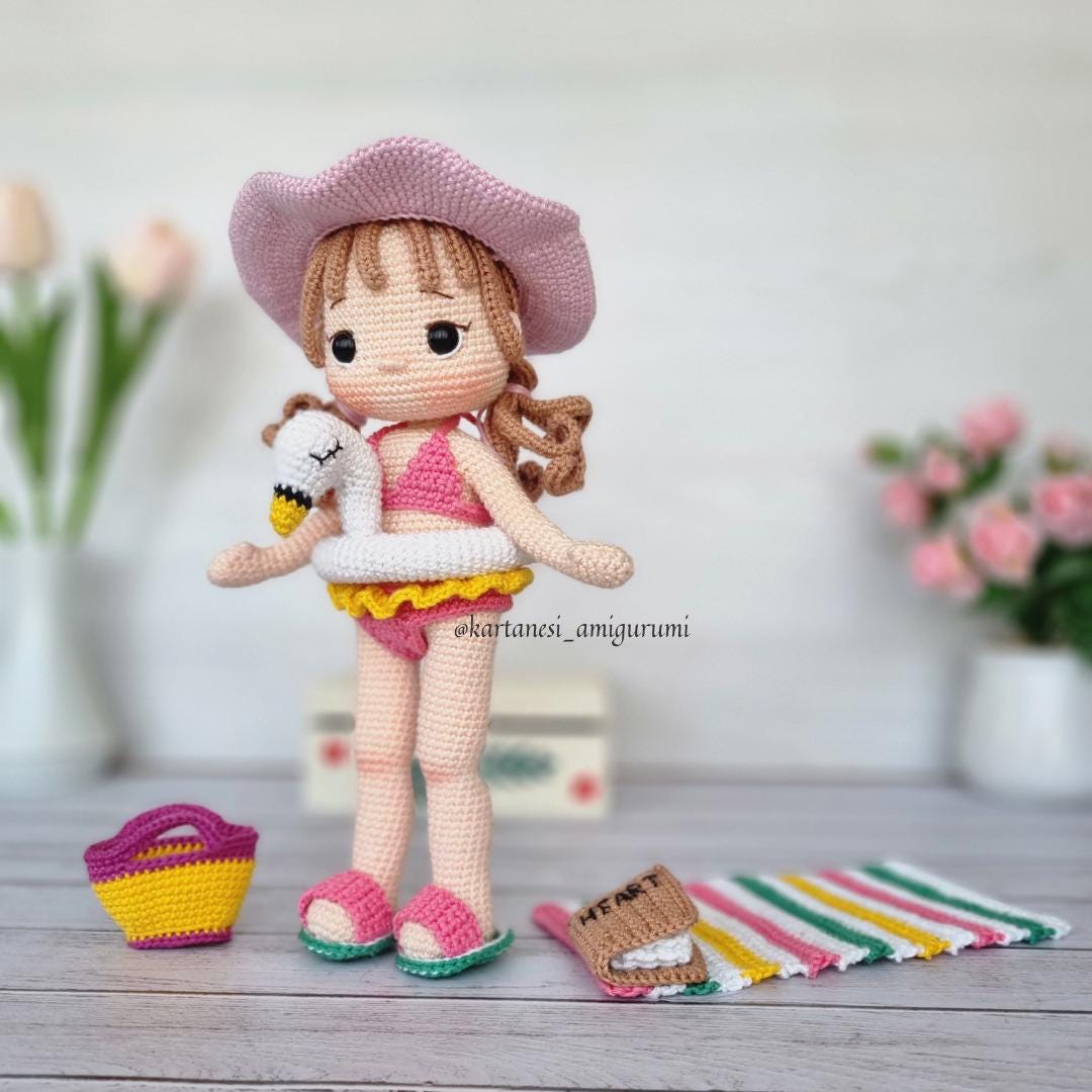 Ruby Crochet Doll Pattern: Summer Beach Amigurumi (PDF in 6 Languages ...