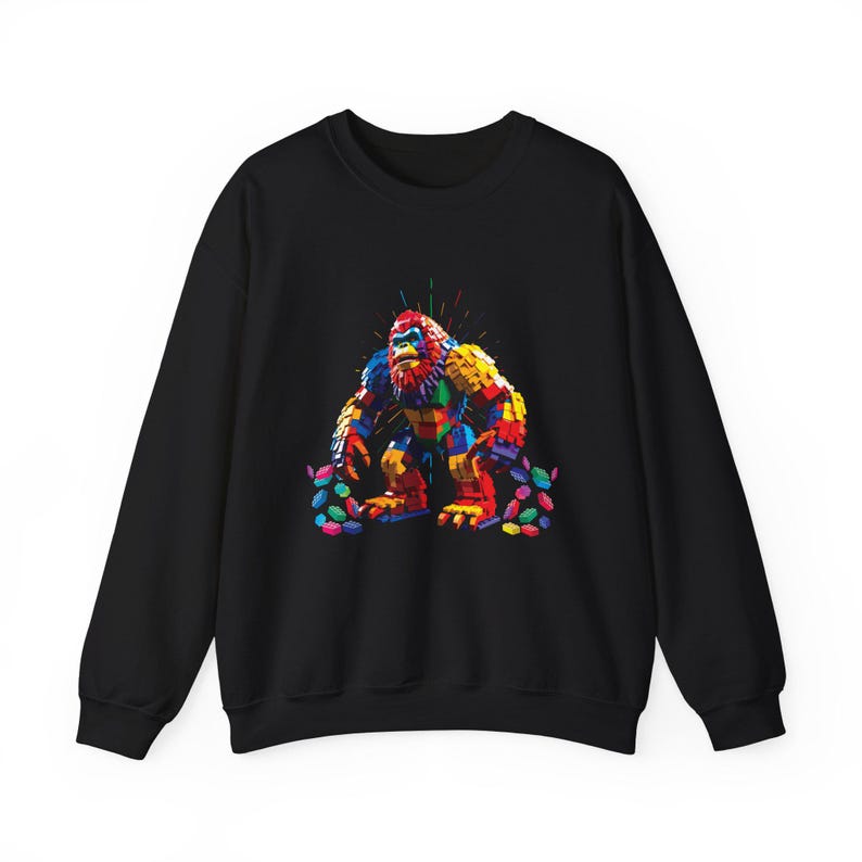 Bigfoot Sasquatch Block Building Brick Builder Crewneck Sweatshirt - Etsy