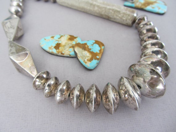 Huge ONE OF A KIND Vintage Navajo Bench Bead Sterling… - Gem