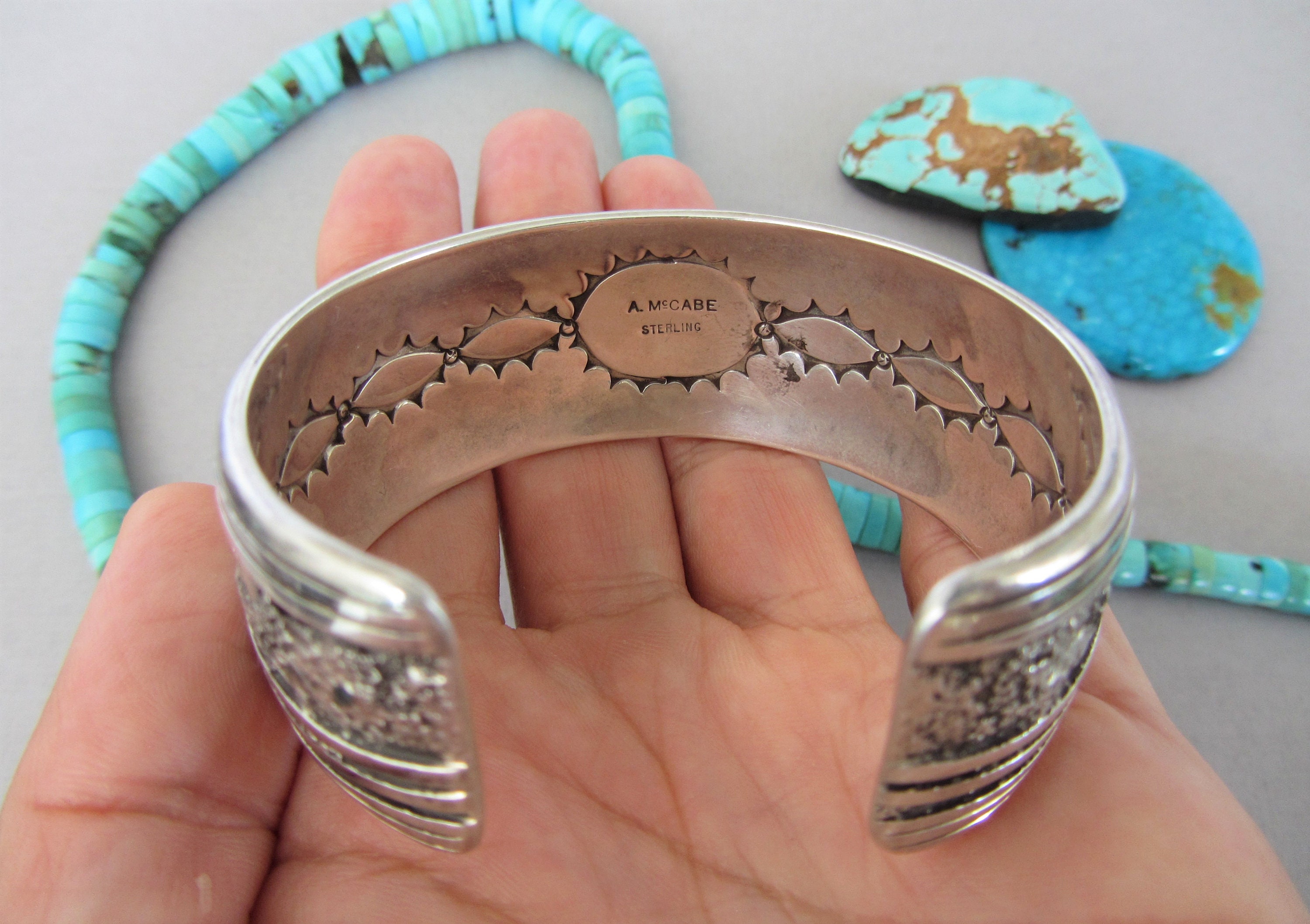 Vintage Signed Andrew Mccabe Navajo Rug Pattern Sterling - Etsy