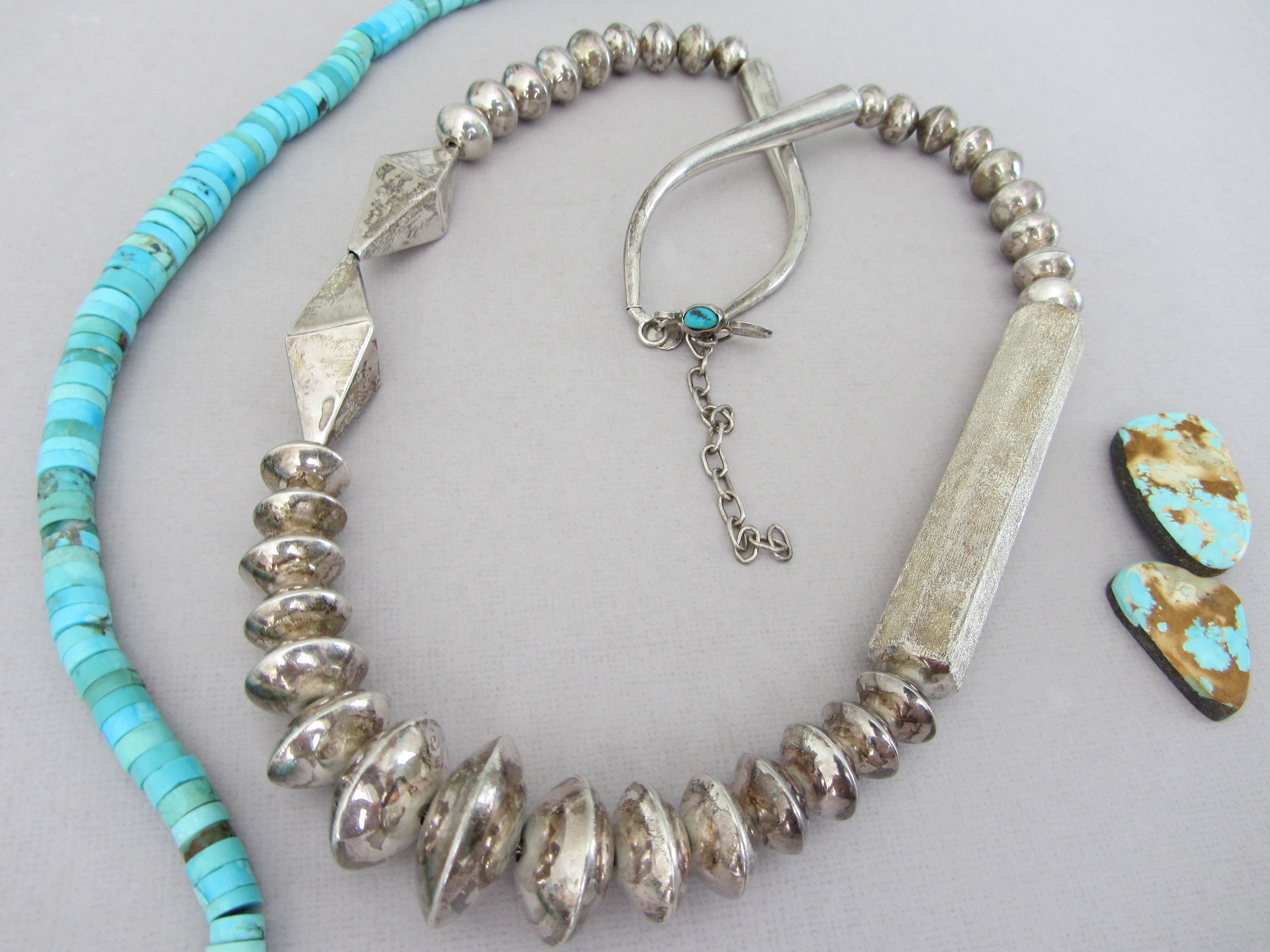 Huge ONE OF A KIND Vintage Navajo Bench Bead Sterling Silver | Etsy