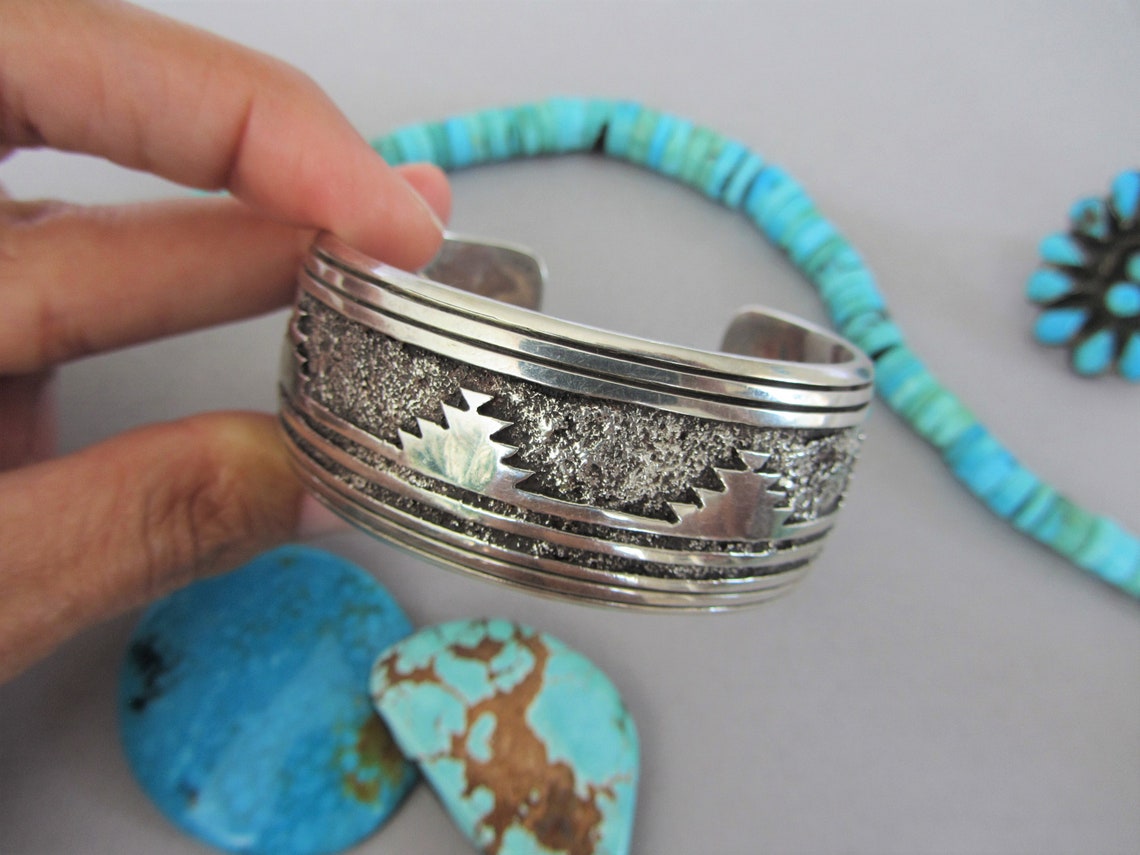 Vintage Signed Andrew Mccabe Navajo Rug Pattern Sterling - Etsy