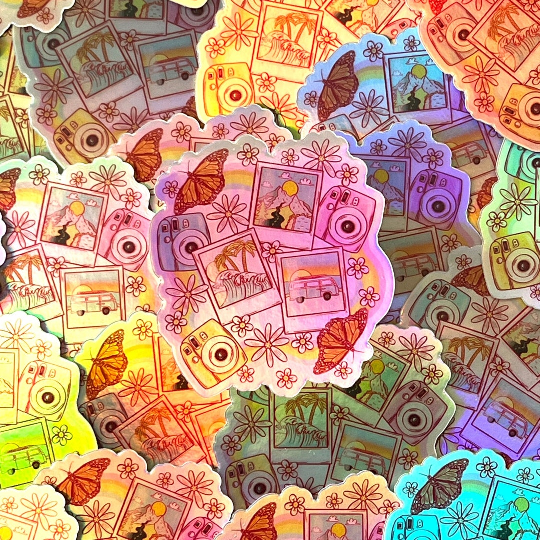 Holographic Polaroid Camera Sticker - Etsy