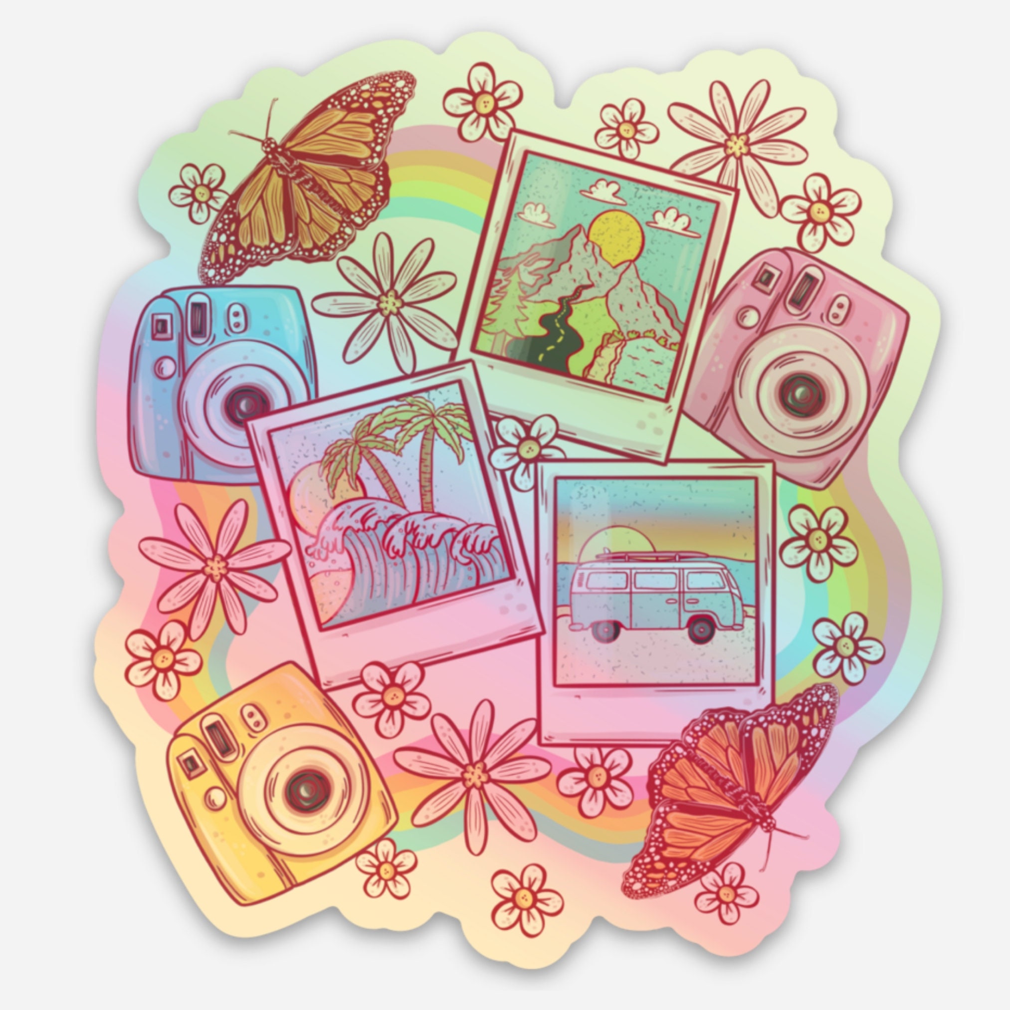 Holographic Polaroid Camera Sticker - Etsy