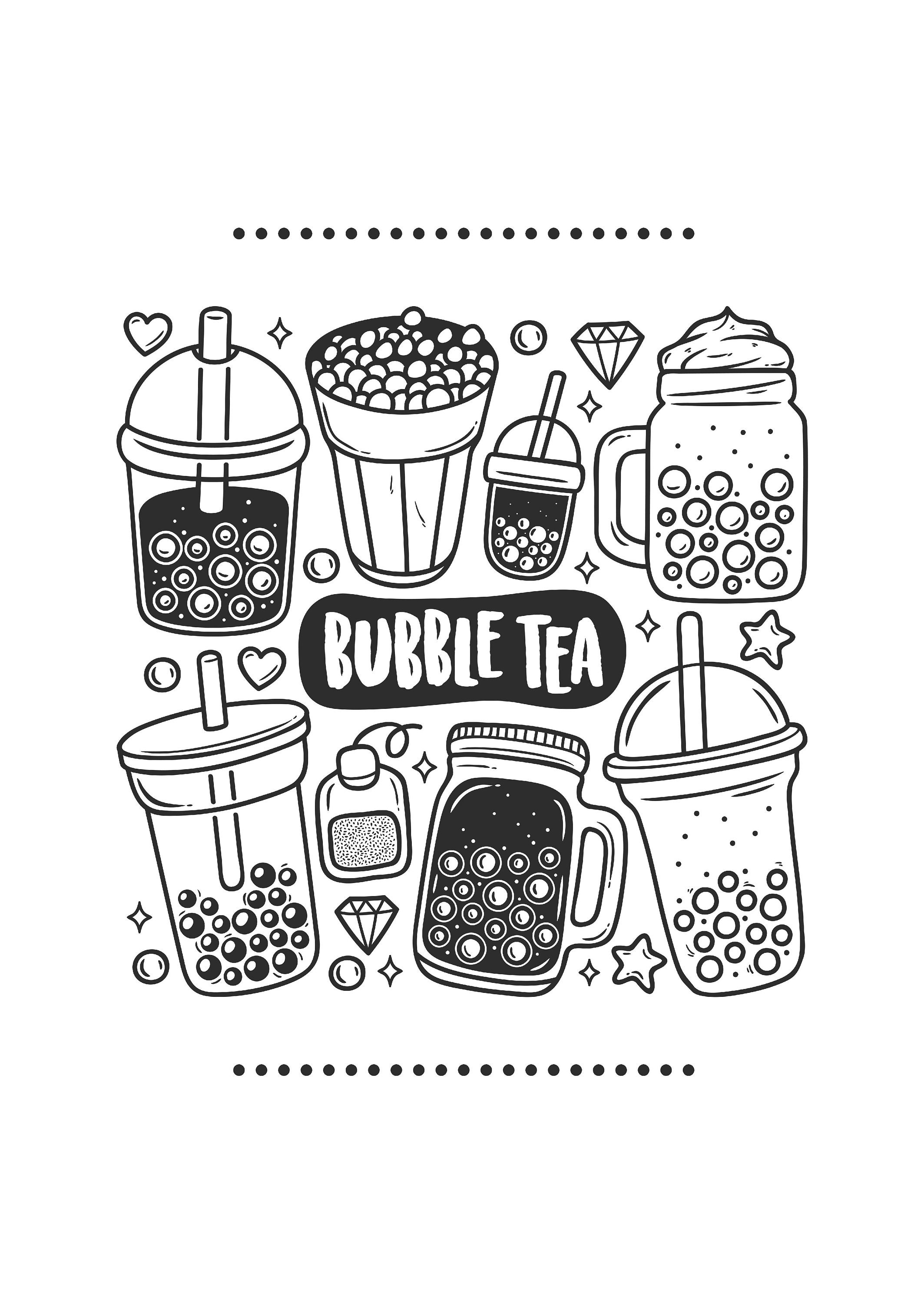 Boba Bubble Tea Digital Print Poster Printable Milk | Etsy