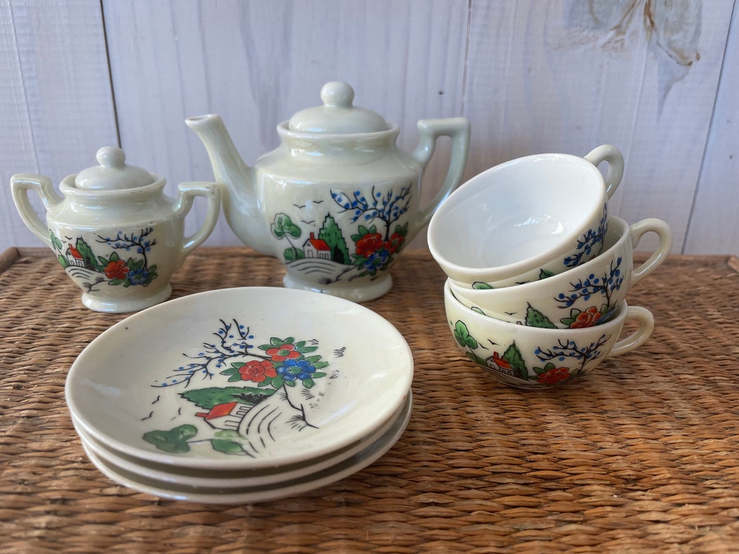 Tiny Tea Set, Tea Party Set, Japanese Tea Set, Doll Tea Party Set, Made ...