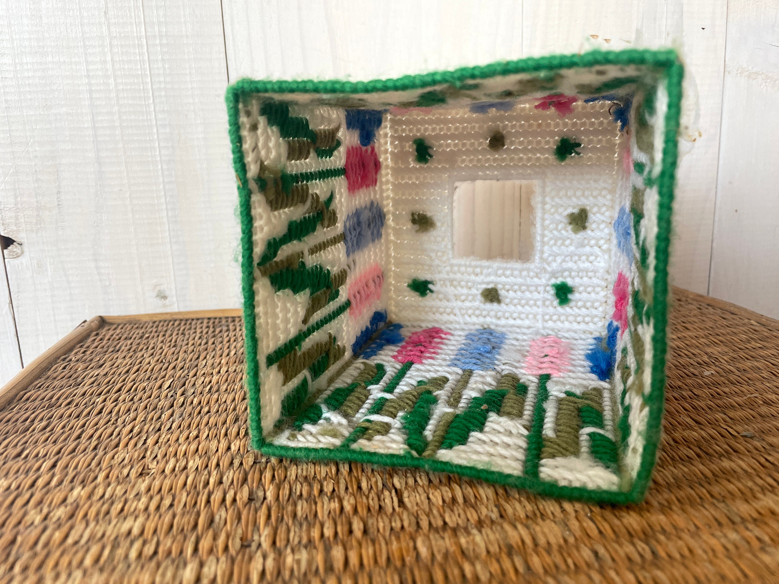 Vintage Tissue Box Cover Needlepoint Tissue Box Cover Floral - Etsy