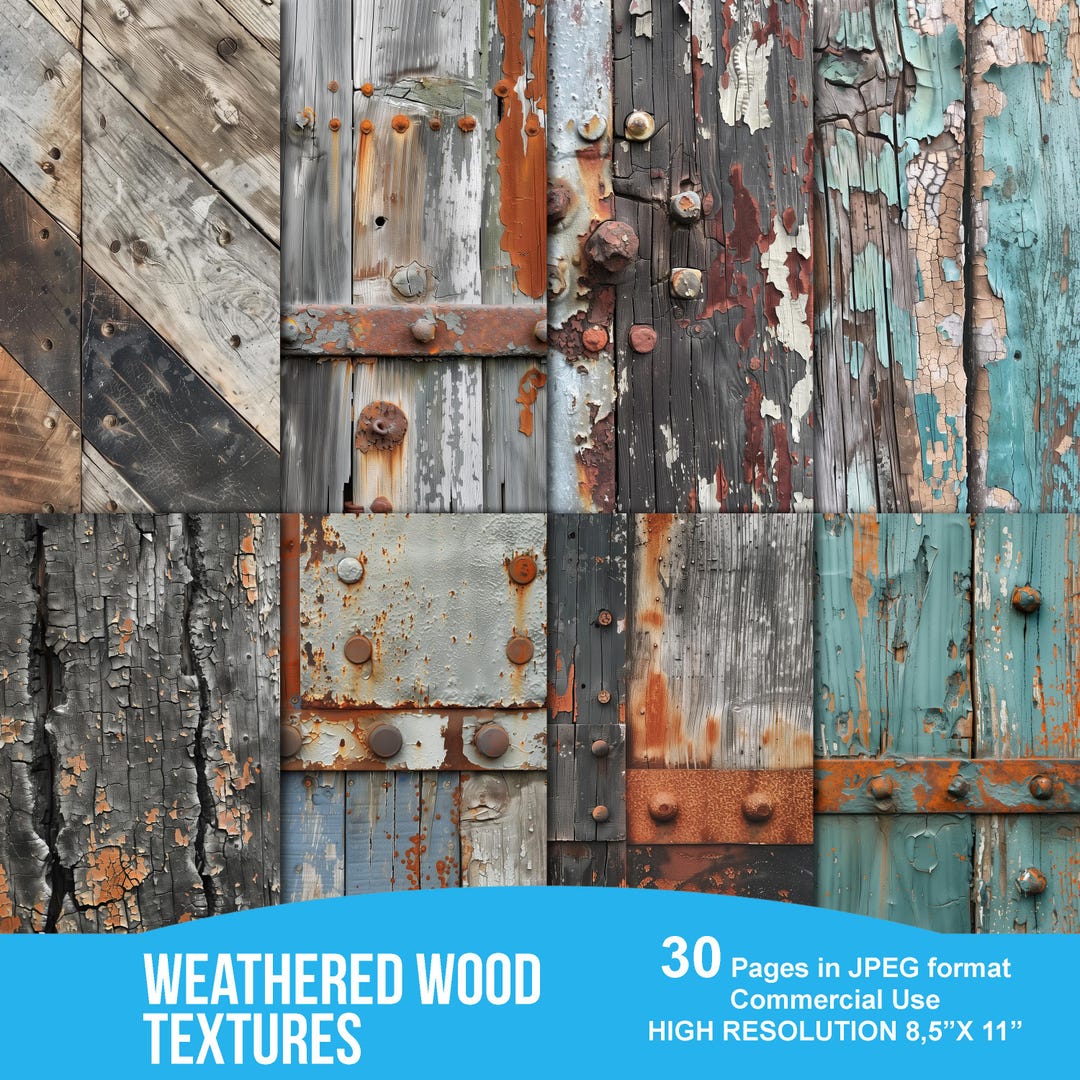 Weathered Wood Junk Journal Printable Pages, Junk Journal Kit ...