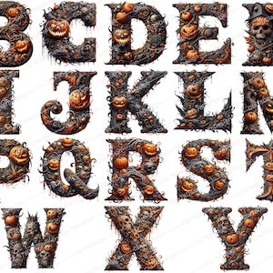 Halloween Letters, Halloween Clipart, Halloween Font, Spooky Season ...