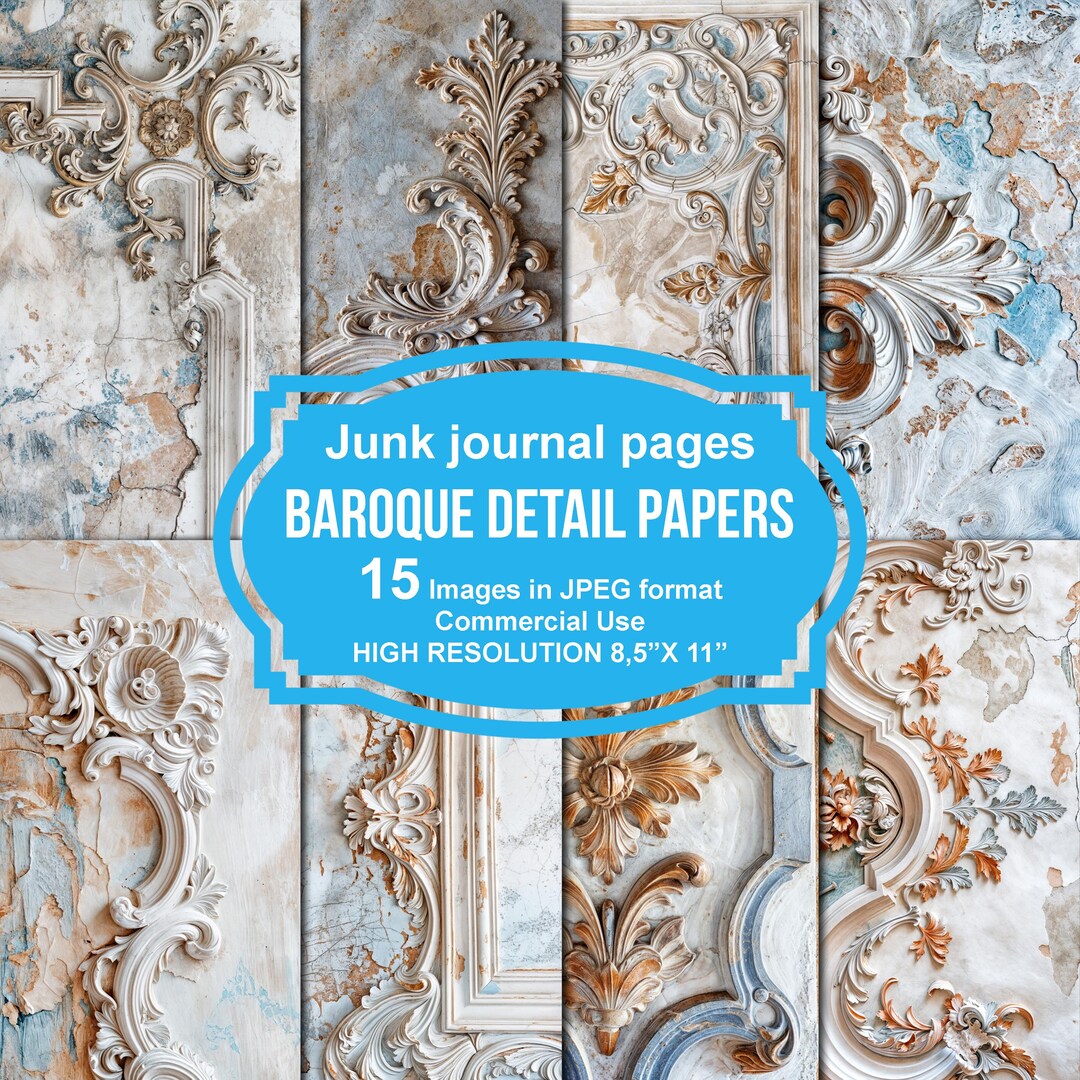 Baroque Frames Junk Journal Printable Pages, Junk Journal Kit ...