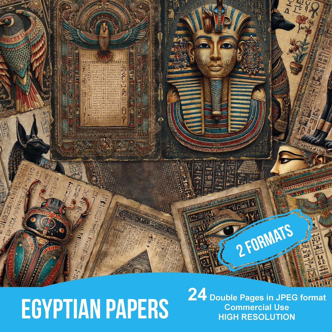 Ancient Egypt Junk Journal Pages, Printable Scrapbook Paper, Digital ...