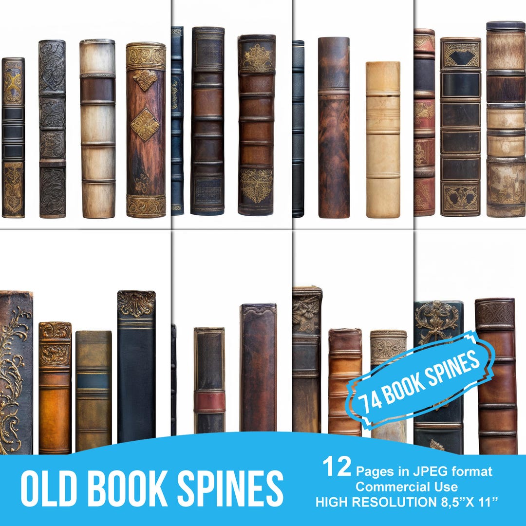 Spines for a Junk Journal, Book and Mini Book, Spine, Cover, Decorative ...