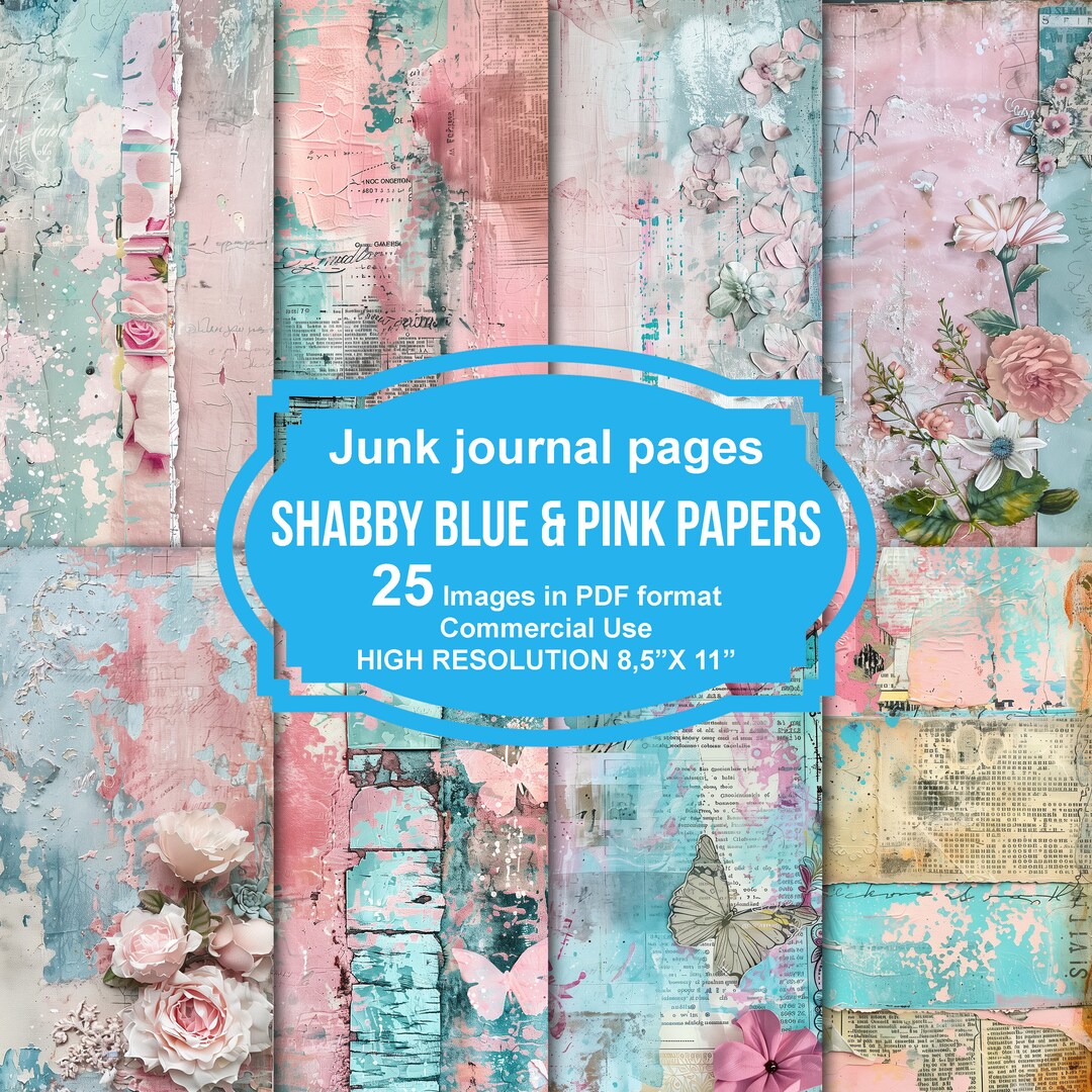 Pastel Scrapbook Paper Set Shabby Chic Pages Vintage Floral Craft ...