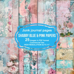 Pastel Scrapbook Paper Set Shabby Chic Pages Vintage Floral Craft ...