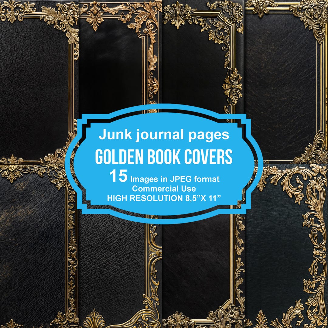 Golden Book Junk Journal Printable Covers, Junk Journal Kit, Scrapbook ...