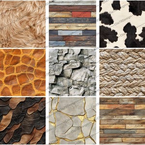 Western Textures Digital Paper, Seamless Cowboy Textures Digital Paper ...