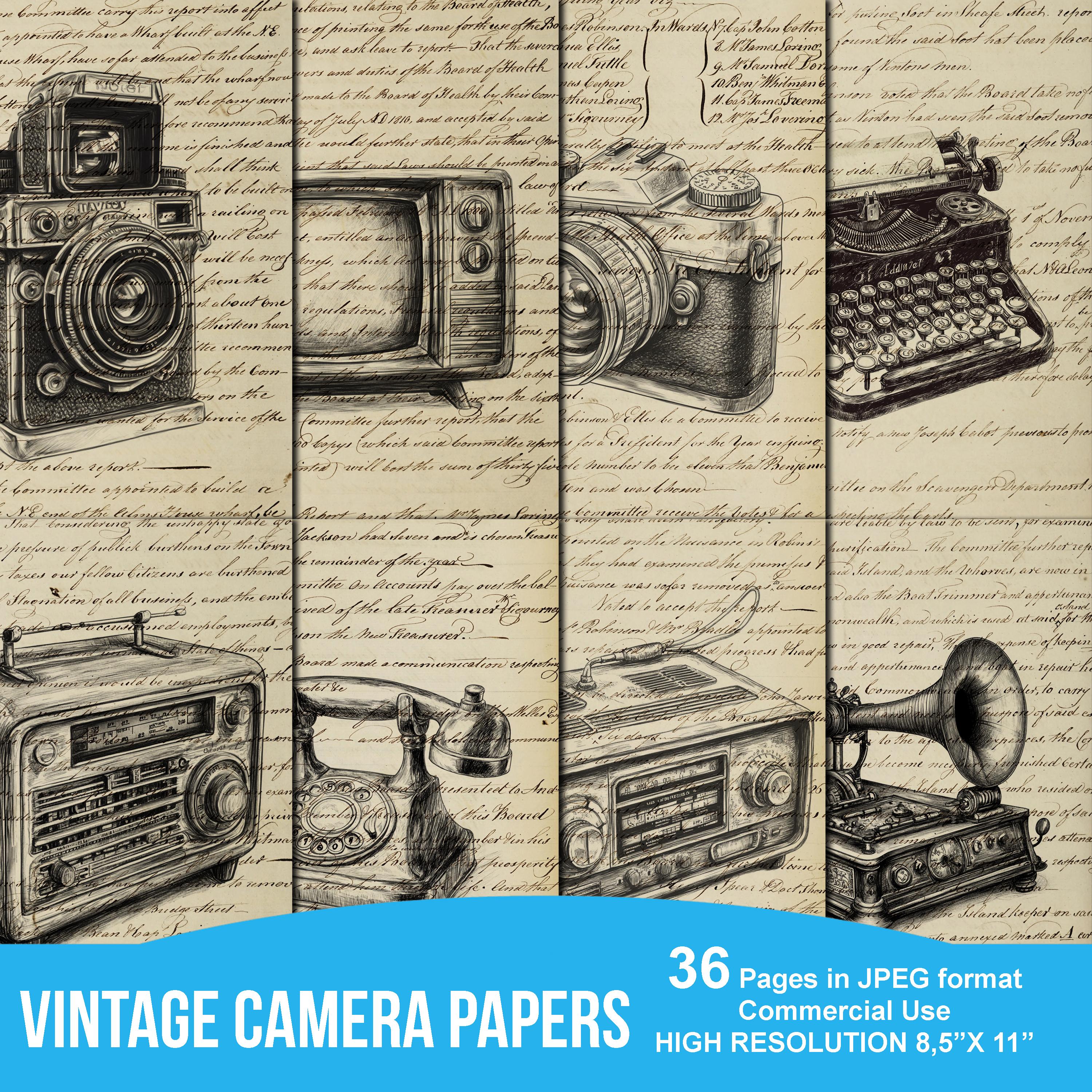 Vintage Device Digital Papers Junk Journal Signatures Grunge Paper Pack ...
