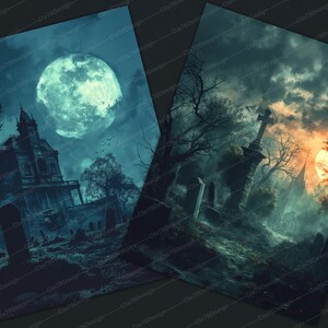 Creepy Graveyard Junk Journal Pages, Digital Scrapbook Paper Kit ...