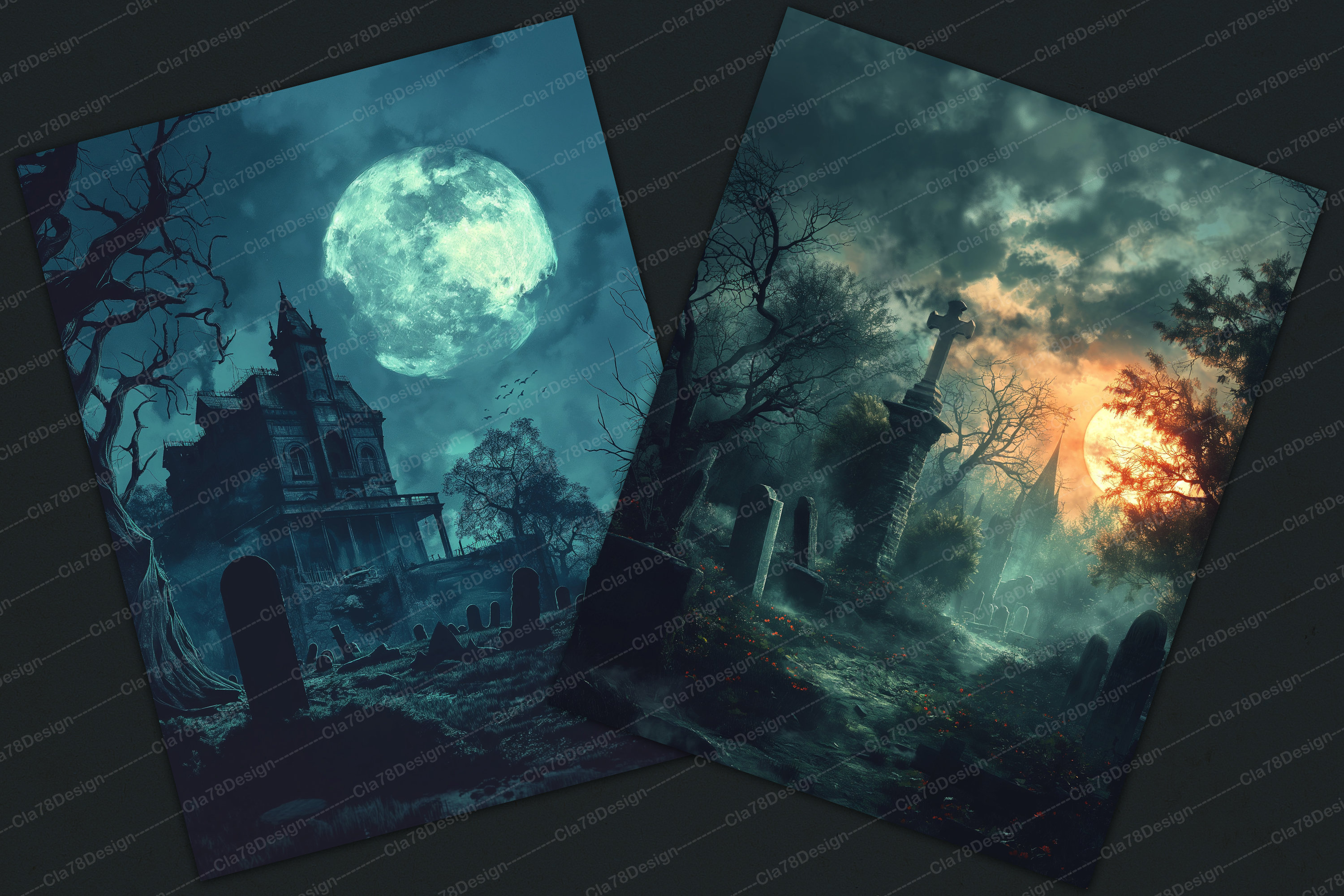 Creepy Graveyard Junk Journal Pages, Digital Scrapbook Paper Kit ...