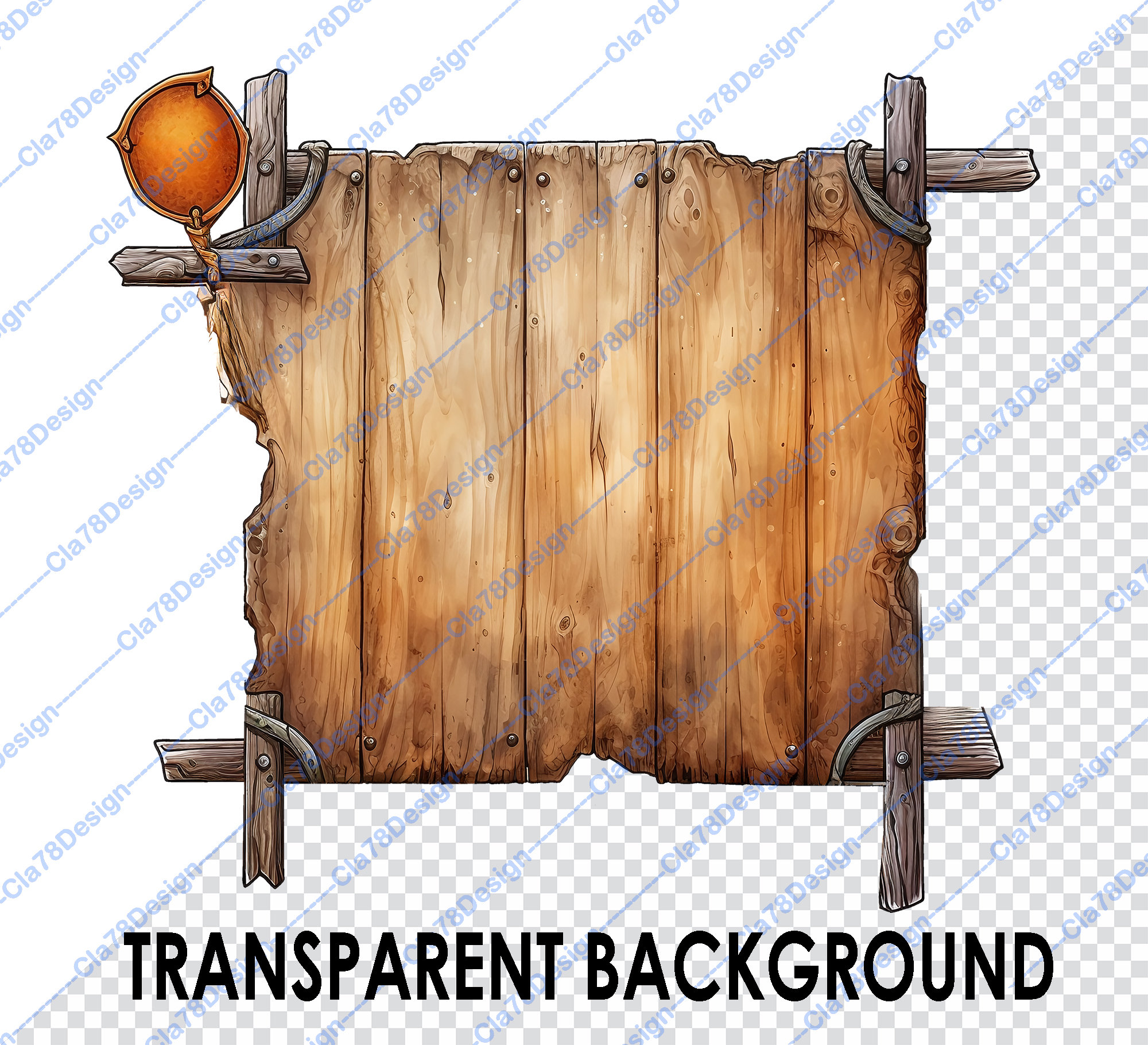 15 Old Wood Signs Clipart 8" X 8" - Transparent Background Digital ...