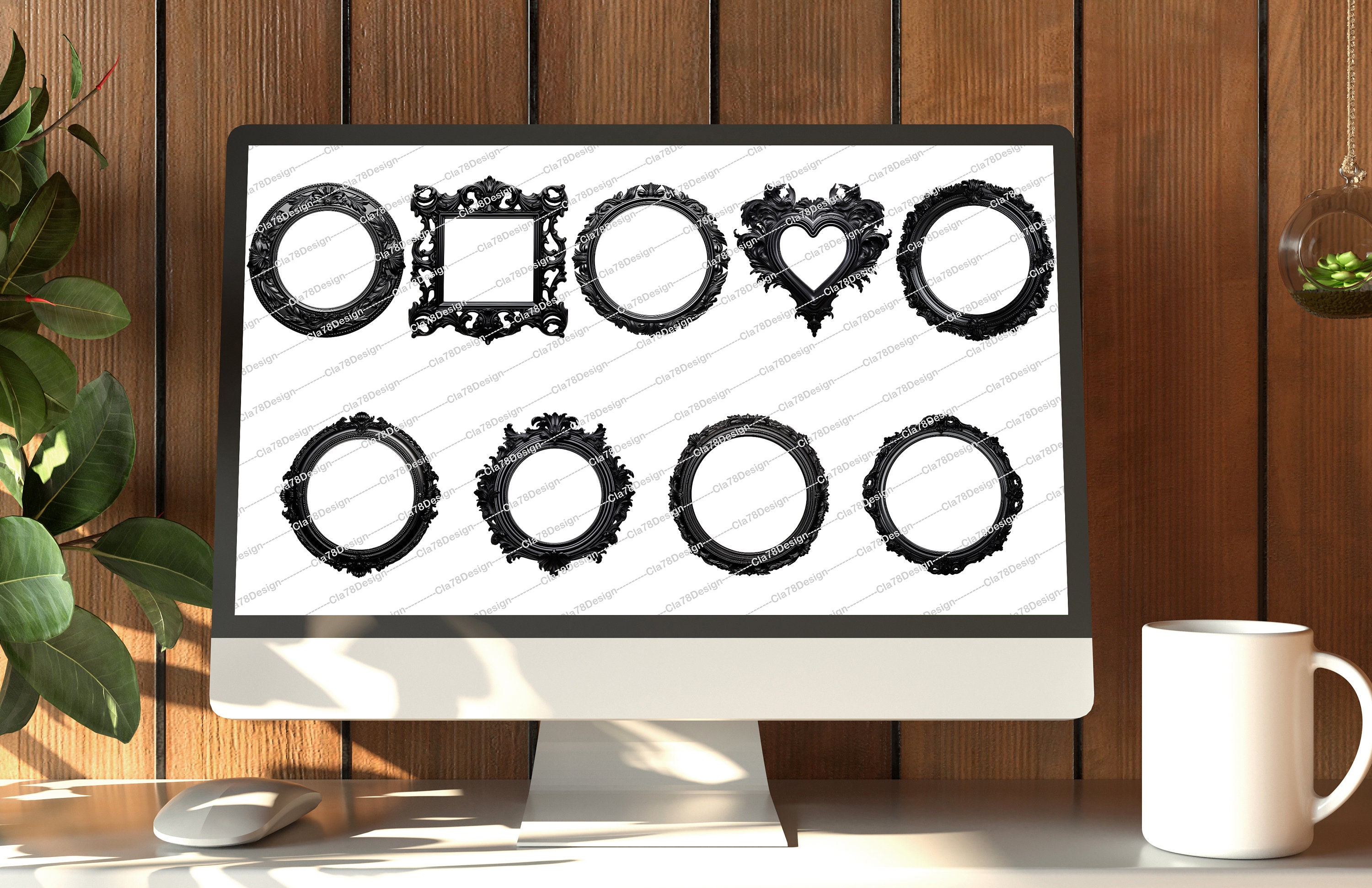 Black Frames Clipart - Rococo and Baroque Vintage Clip Art Graphics for ...