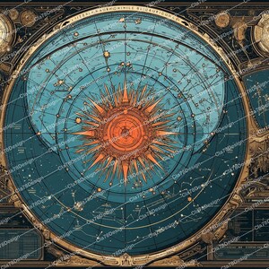 Vintage Celestial Maps, Stars Astrology Digital Paper Pack, Instant ...